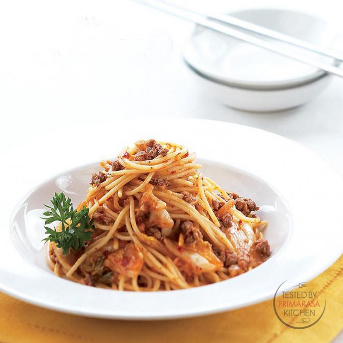 Resep Kimchi Spagetini Pedas