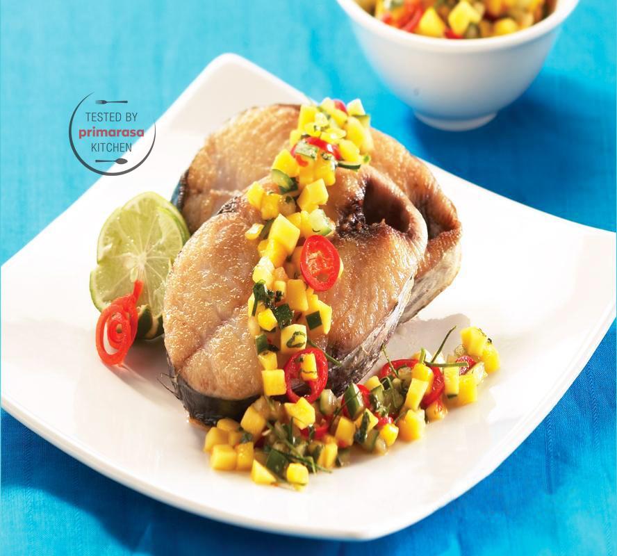 Resep Fish Steak with Mango Salsa